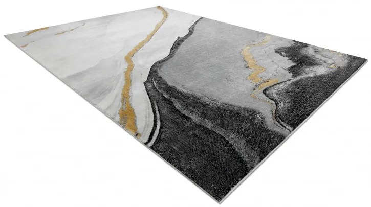 Dywany Łuszczów, Kusový koberec Emerald 1017 black and gold, 80x150, černobílá, kancelář