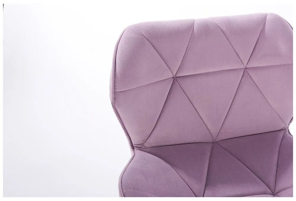 LuxuryForm DESIGN Barová židle MILANO VELUR na zlaté kulaté podstavě - levandule
