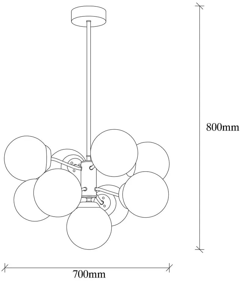 Bílé/v mosazné barvě závěsné svítidlo se skleněným stínidlem ø 70 cm Mudoni – Opviq lights