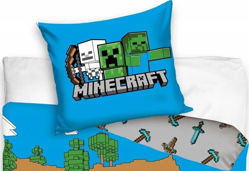 Carbotex povlečení bavlna Minecraft Time to Mine 140x200, 70x90 cm
