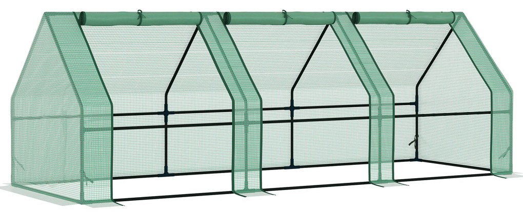 Outsunny skleník skleník rajčatový dům studený rám 270x90x90cm zelený pro zahradu balkon a rostliny | Aosom.de