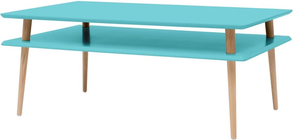 Ragaba Konferenční stolek Ilka Low, 110x70x45 cm, tmavě tyrkysová/přírodní