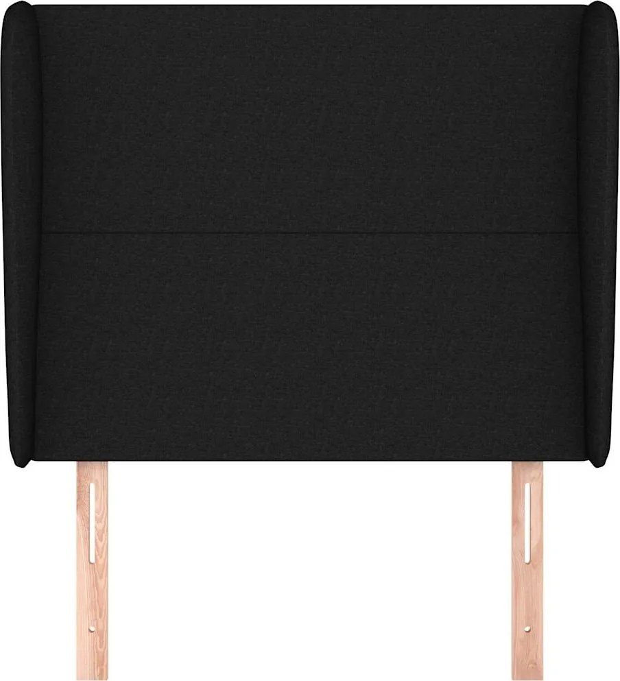 Čelo postele typu ušák černé 103x23x118/128 cm textil 3117668