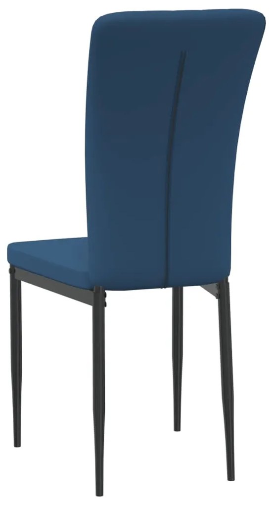 Jídelní židle 4 ks modré samet - Default Title