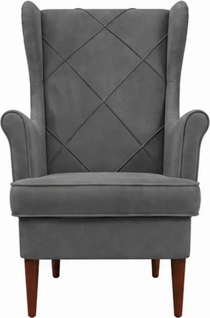 relaxační křeslo, ušák, odpočinkové, dřevo/kov/samet, 102x78x66 cm, nohy tmavé/tmavě šedá, Dekorino KR20260071