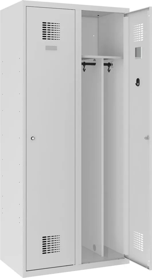 MALOW Šatní skříň kovová Sum 420 W šířka 800 mm [bílá šedá, béžová, cylindrický zámek]