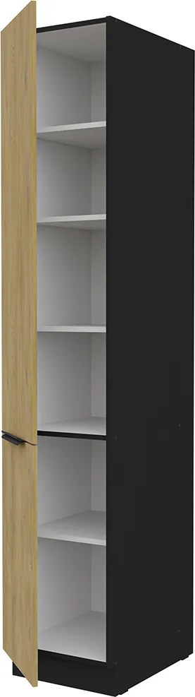 CREMONA cc | vysoká skříňka 40 DK-210 2F potravinová s policemi | 40 cm | černá/cremona