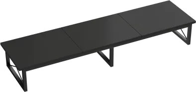 HOMCOM Podstavec pro monitor na psací stůl, dřevěné zvýšení s 2 úložnými přihrádkami, černá