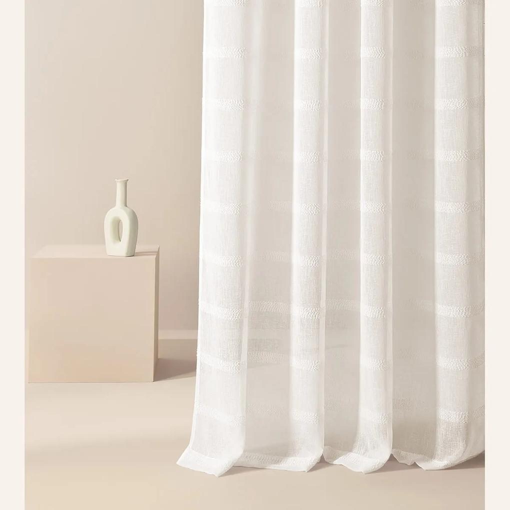 Room99 Záclona na kroužcích Maura Pásky Barva: Bílá, Velikost: 140 x 260 cm