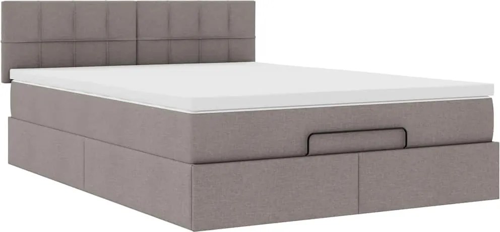Osmanský postel s matrací taupe 140x200 cm textil 3311467
