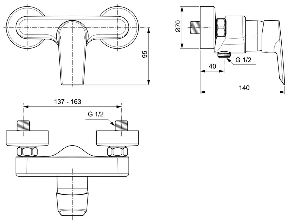 IDEAL STANDARD Tesi- sprchová baterie nástěnná A6581AA