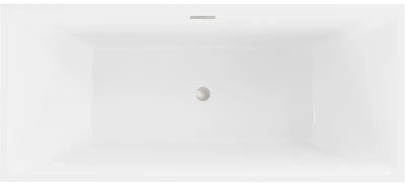 Mexen Lita, volně stojící vana 170 x 75 cm, bílá-černá, broušená ocel přepad, 52121707575-97