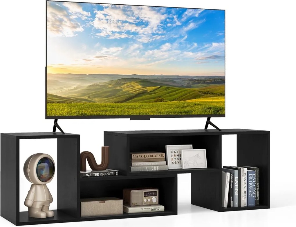 Costway 2dílná TV skříňka Volná kombinace TV stolek pro televizory