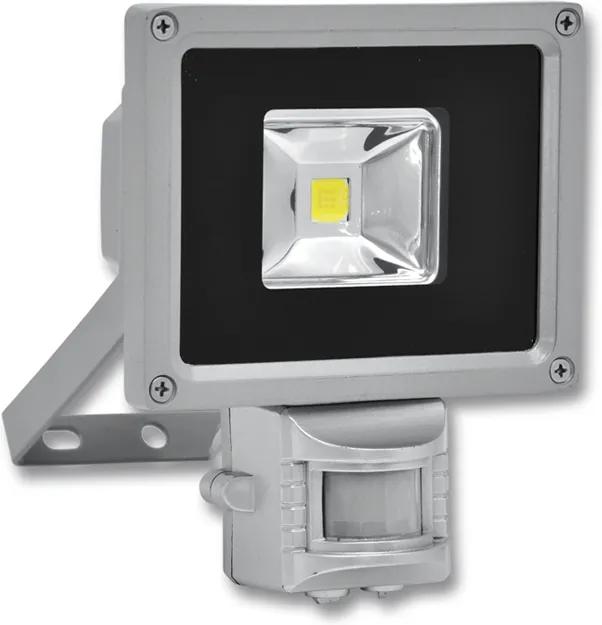 Ecolite RLEDF01-10W/PIR/3500 LED reflektor s PIR, COB, 10W, 3500K, IP44, šed