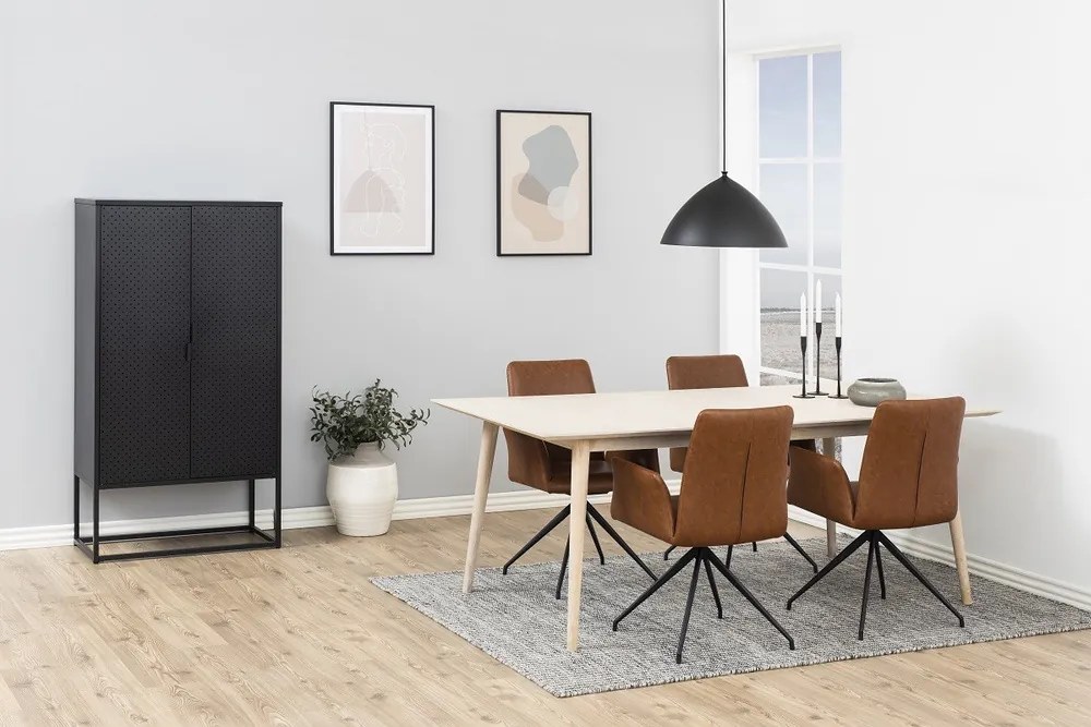 Designové otočné křeslo Allison koňakové - skladem