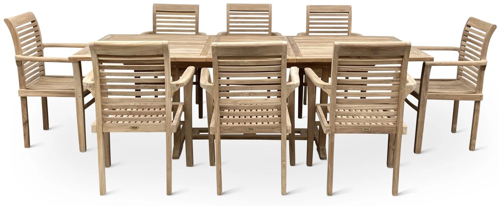 Nábytek Texim Faisal I. hranatý zahradní nábytek teak set 1+8