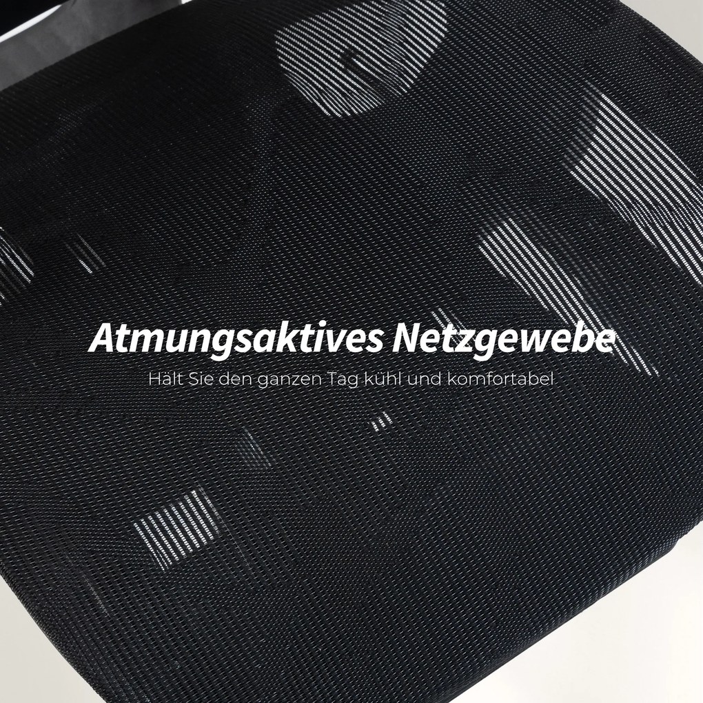 HOMCOM ergonomická kancelářská židle — nastavitelná bederní opora a opěrka hlavy, 5D područky, dělené opěradlo, výsuvná opěrka nohou, výškově nastavi…