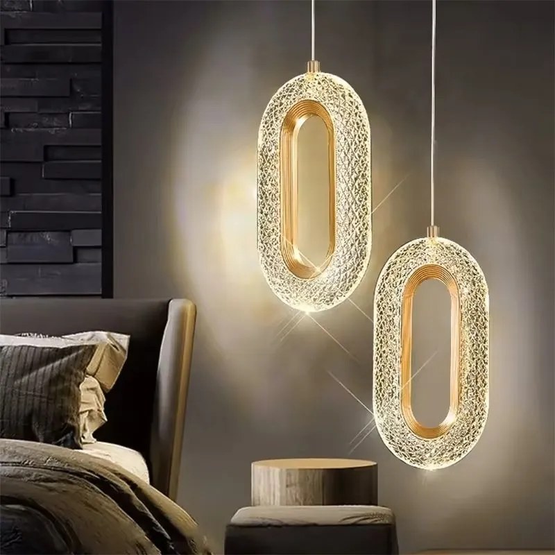 Toolight Toolight, LED křišťálový závěsný lustr, 7W, 500lm, G113-1CP, zlatá, OSW-09708