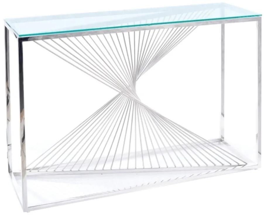 Konzolový stolek FLAME C, 120x78x40, transparentní/stříbrná