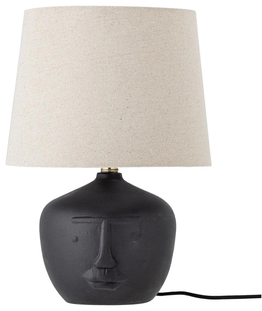 Bloomingville Stolní lampa Matheo Black Terracotta, černá barva, krémová barva, plast