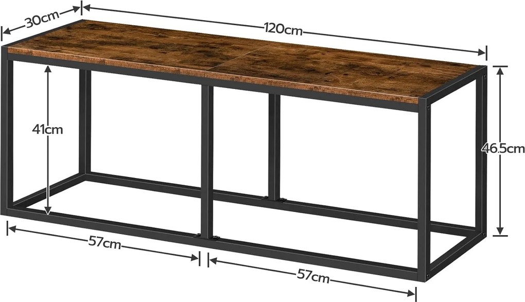 Jídelní lavice Vasagle Reny 120 cm černá/hnědá