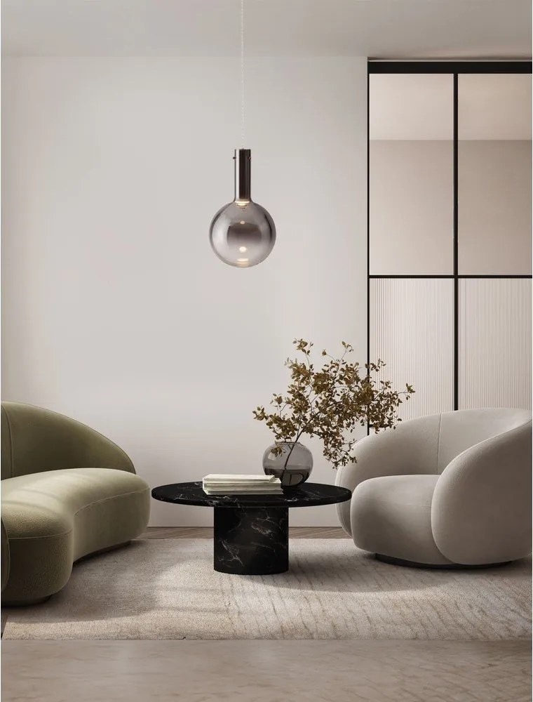 Šedé skleněné LED stmívatelné závěsné svítidlo ø 25 cm Nostos – Nova Luce