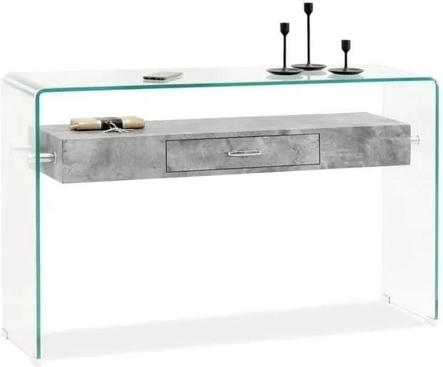 design4life Konzolový stolek PALEO sklo,beton