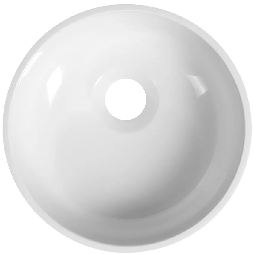 Sapho Sapho, SANNA kulaté umyvadlo na desku pr.25cm, litý mramor, bílá, SA250