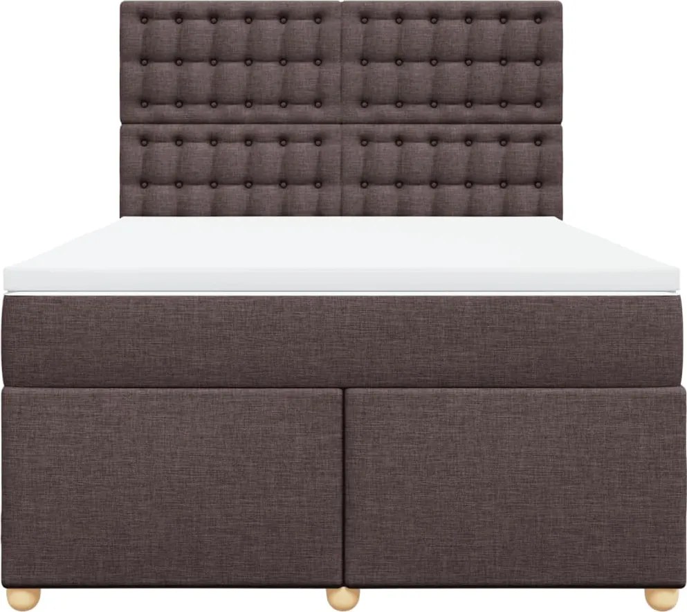 Box spring postel s matrací tmavě hnědá 140x190 cm textil 3291292