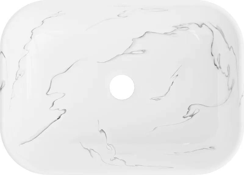 Mexen Rita, umyvadlo na desku 455x325x135 mm, bílá-imitace bílého kamene, 21084583