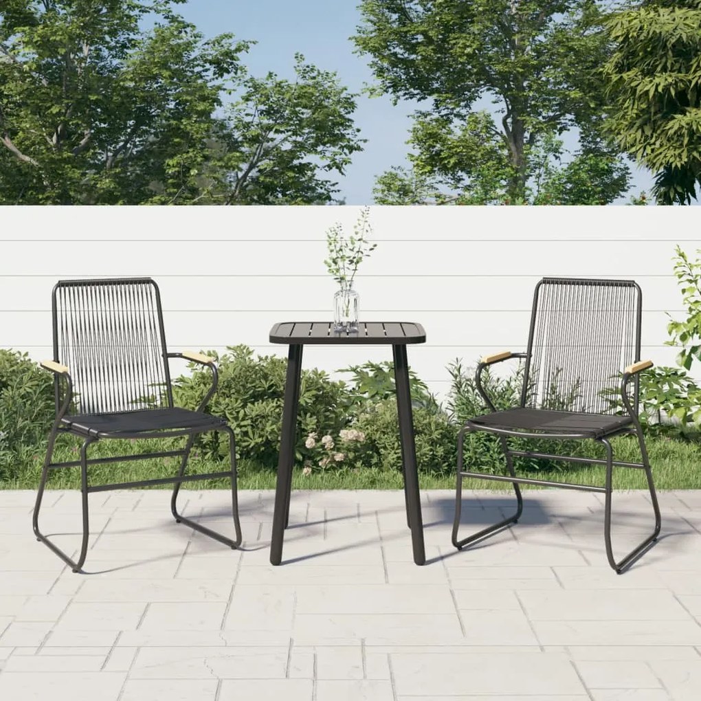 Zahradní židle 2 ks černé 58 x 59 x 85,5 cm PVC ratan 312173