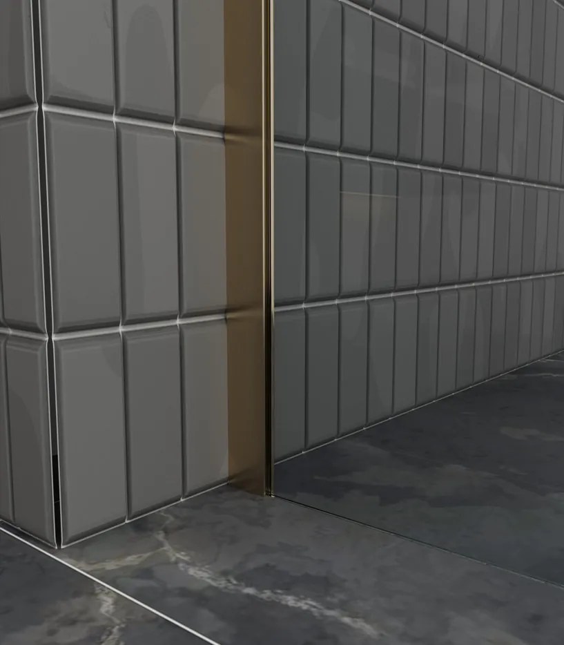 Erga Paris, sprchová zástěna Walk-In 30x200 cm, 8mm šedé sklo, zlatý matný profil, ERG-V02-PARIS-030x200-GR-GB