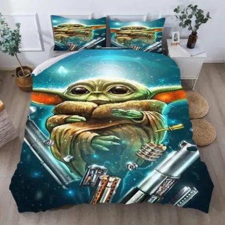 3-dílné ložní povlečení Star Wars Yoda 3D Varianta: YODA 12, Velikost: EU Double (200cmx200cm)