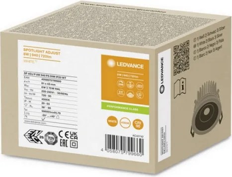 Podhledové LED svítidlo LEDVANCE SPOT ADJUST bílé 8W 4000K CRI90 36° stmívatelné