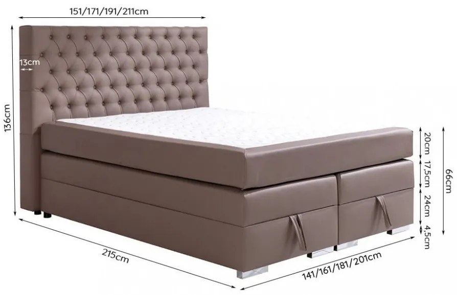 Luxusní čalouněná postel CASABLANCA 200x200 cm Venus Velvet 2