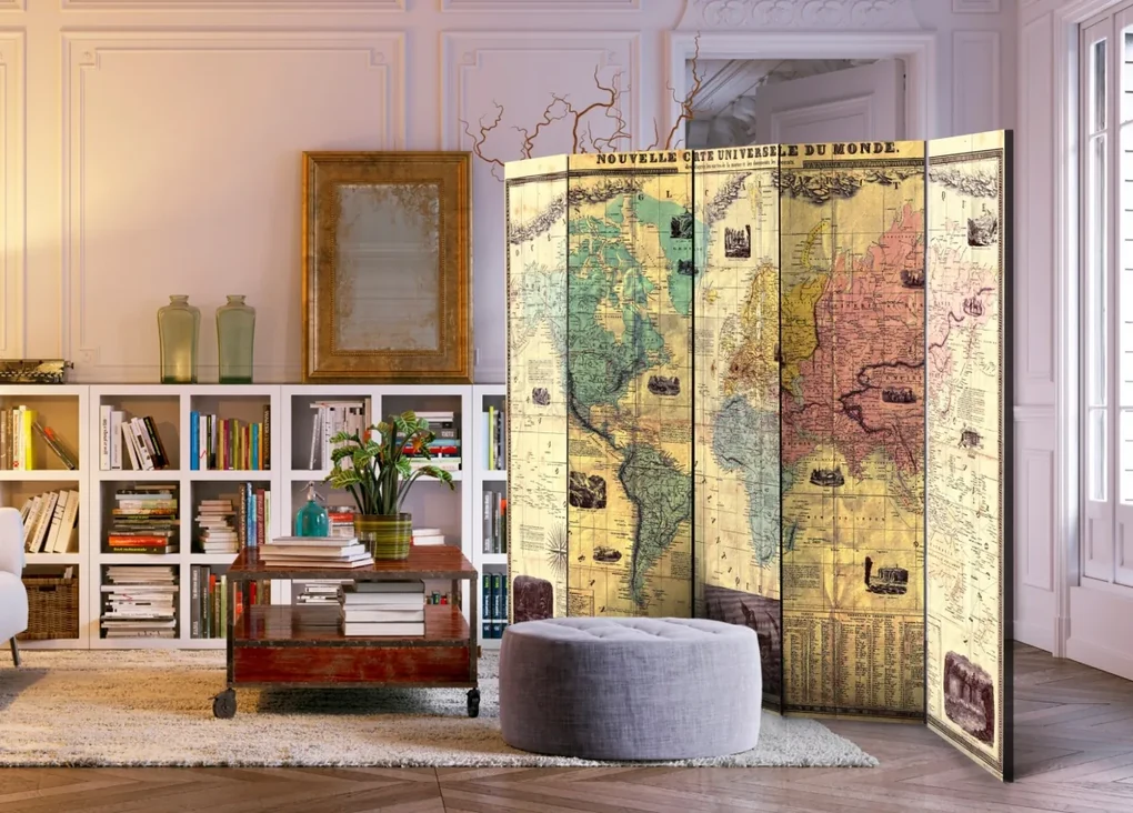Paraván - Nouvelle Carte Du Monde [Room Dividers] | BIANO