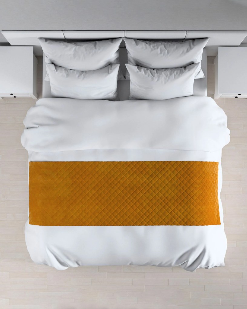 Hotelový přehoz – běhoun Velvet 60x200 cm barva žlutá látka lesklé, sametová