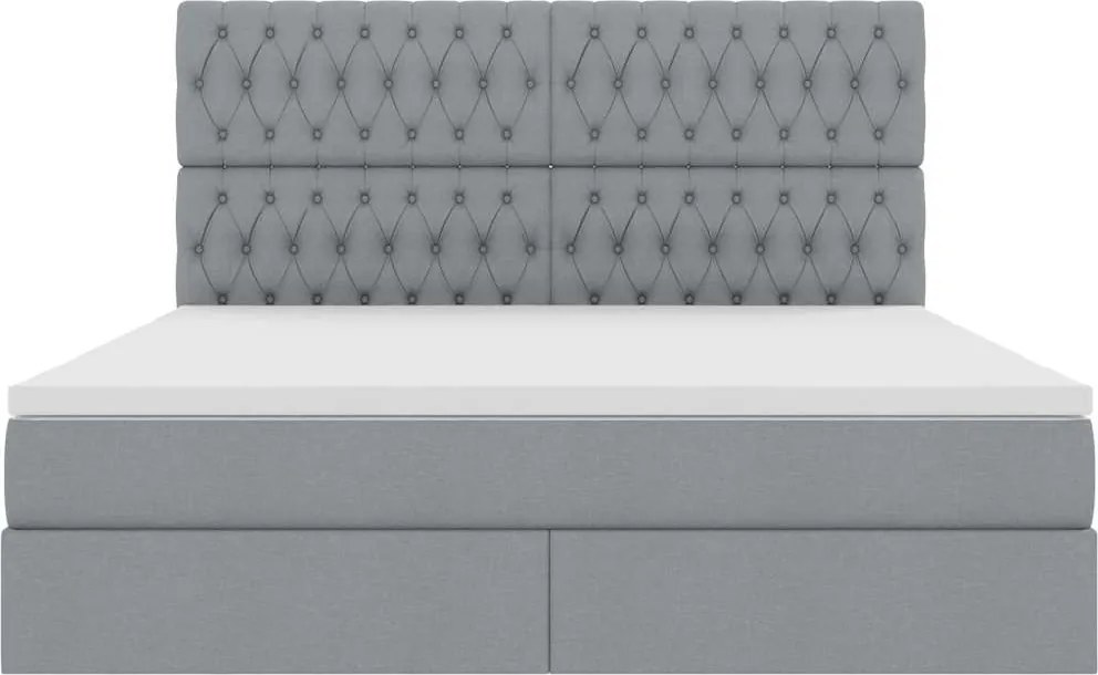 Postel s úložným prostorem a matrací Světle šedá 180 x 200 cm 3371859