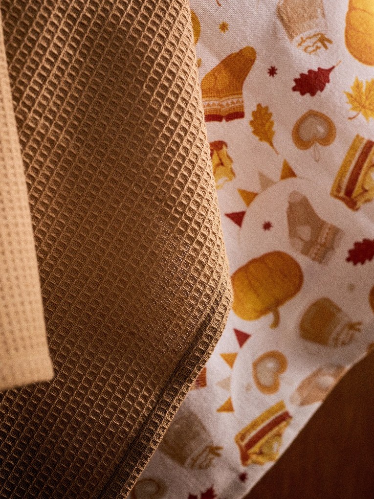 Sinsay - Bavlněné kuchyňské utěrky s podzimním motivem 2 pack - vícebarevná
