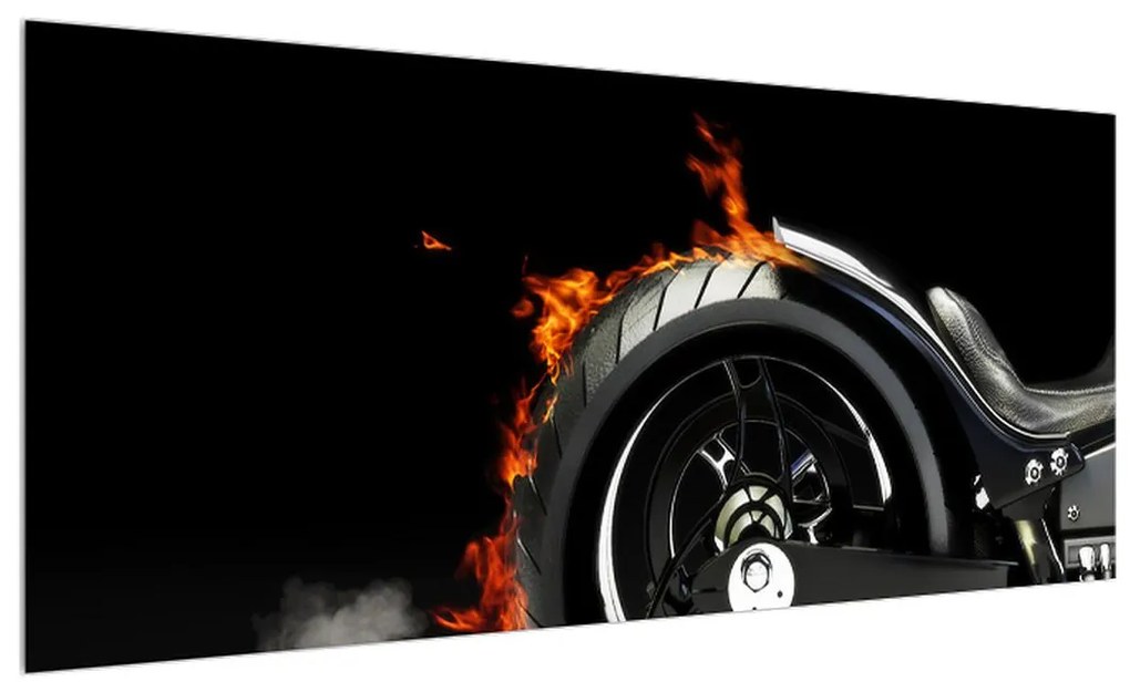Obraz kola v ohni (100x40 cm)