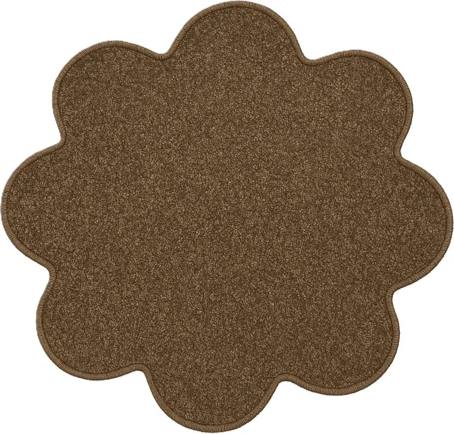 Vopi, Kusový koberec Eton hnědý květina, 120x120 kytka, hnědá, ložnice