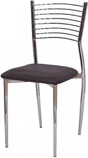 Židle, ekokůže tmavě hnědá/chrom, ZAIRA