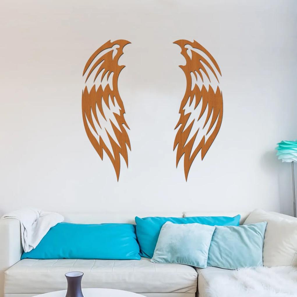 Dřevěná dekorace na zeď  Andělská křídla DARK Barevný vzor: Bílá, Rozměry (cm): 60x86