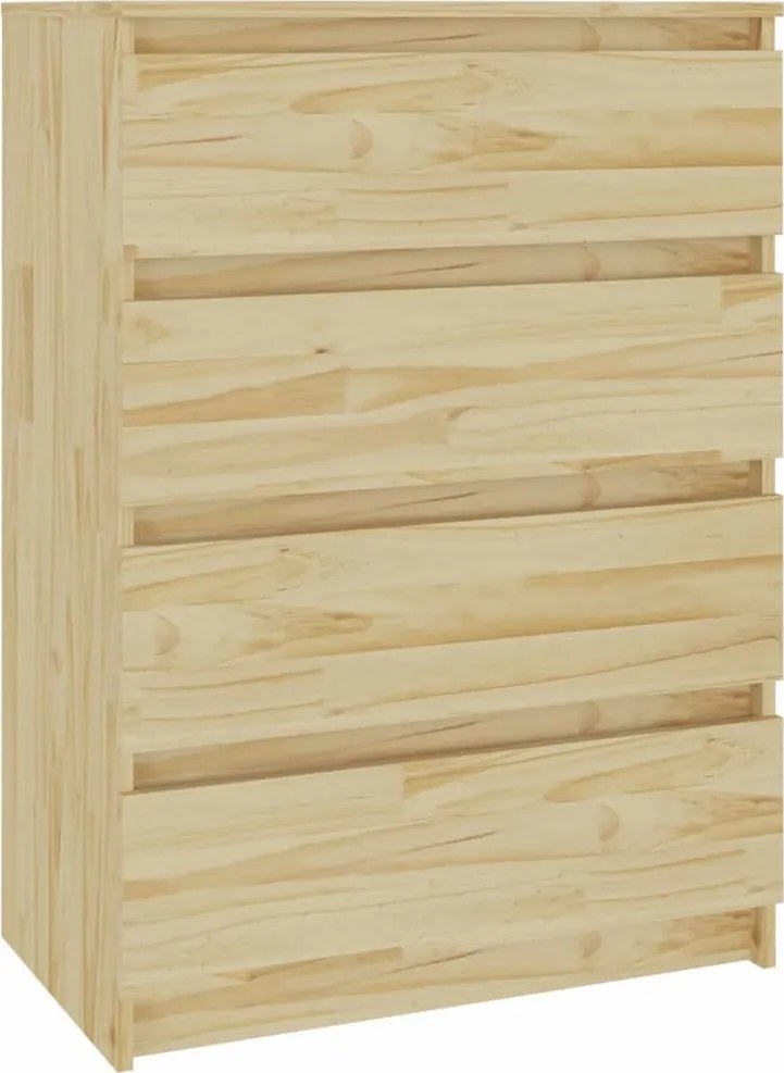 vidaXL Odkládací skříňky 3 ks masivní borové dřevo [3094812] Barva: Černá