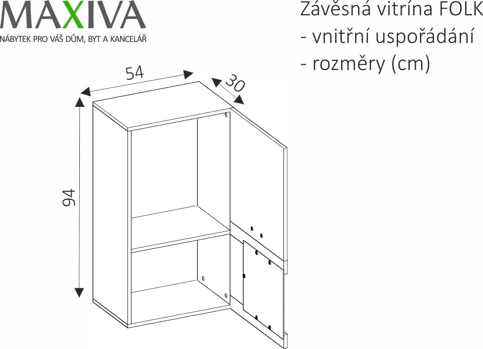 MAXIVA Obývací stěna - FOLK, dub craft/bílá