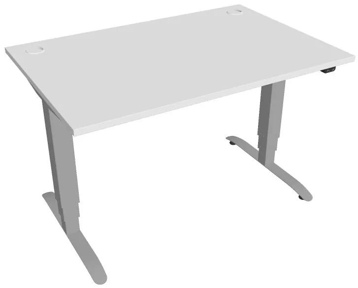 Elektr. nastavitelný stůl 120x80 - HOBIS MOTION MS 3 1200 Dekor stolové desky: bílá, Barva kovové podnože: stříbrná