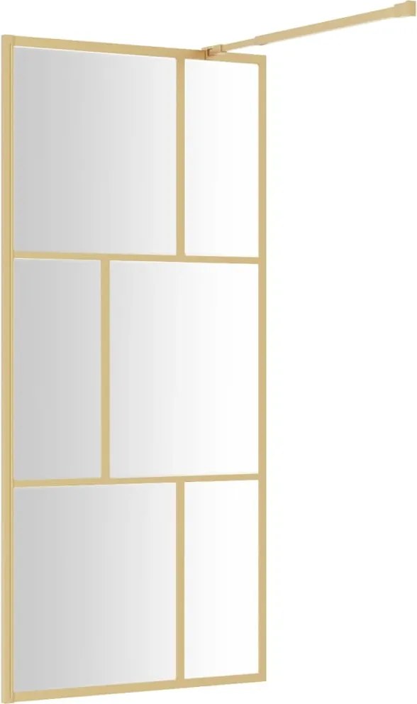 Zástěna do průchozí sprchy čiré ESG sklo zlatá 90 x 195 cm 154955