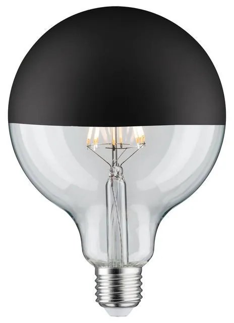 Paulmann 28549 LED žárovka s matně černým vrchlíkem, 5W LED 2700K E27 stmívatelná, výška 17cm