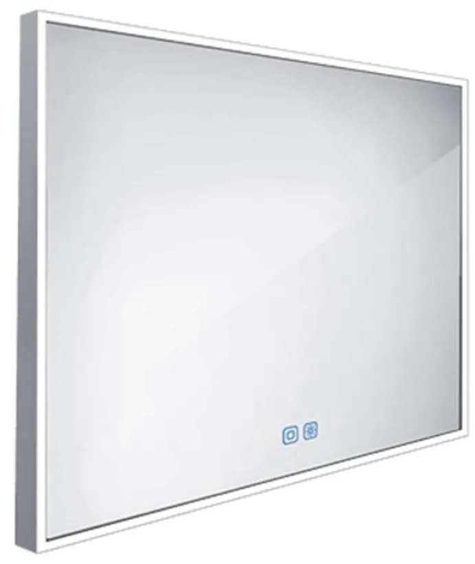 Nimco - Zrcadlo s LED osvětlením, 90x70 cm, dotykový senzor, hliník ZP 13019VX