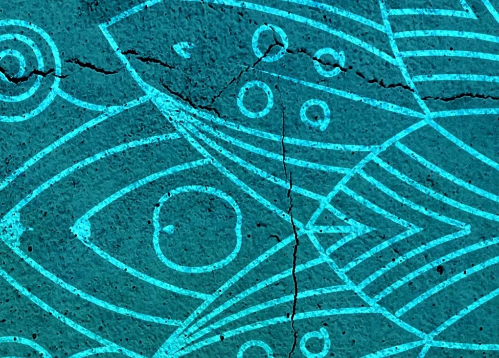 Obraz tyrkysová mandala na zdi Velikost (šířka x výška): 90x60 cm